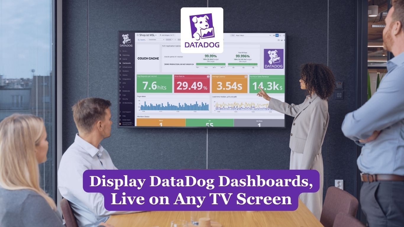 DataDog Dashboards on TV or Any Screen | RocketScreens Digital Signage